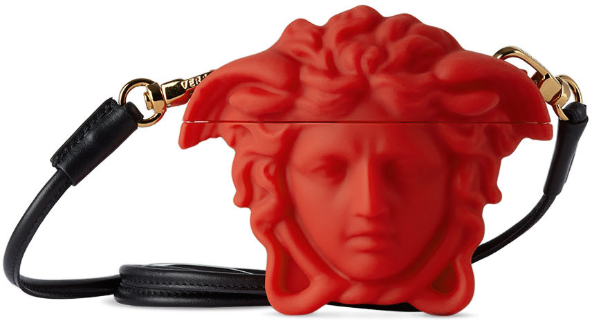 Versace Black 'La Medusa' Airpods Pro Case In 1r16v Geranium-Oro V
